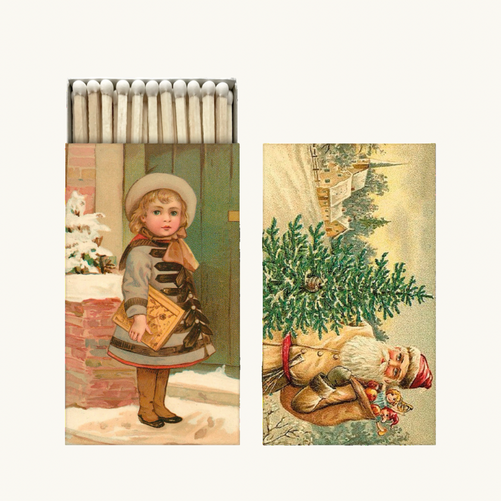 Vintage Santa and Girl Matches